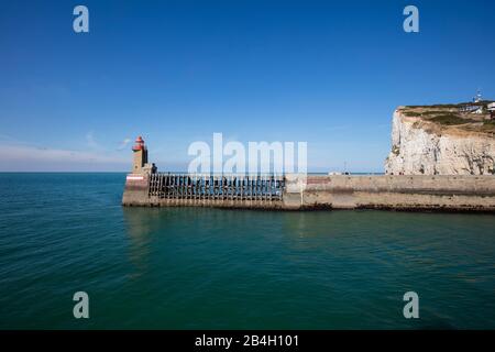 Normandy, Lighthouse, English Channel, Port, Wooden dock, Fecamp Stock ...