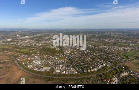 , city center of Saarlouis at river Saar, aerial view, 18.10.2012 ...