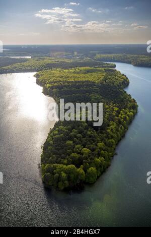 Aerial View of Lake Stechlin, Stechlinsee, Stechlin, Oberhavel ...