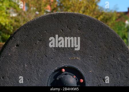 The close-up of a heavy millstone Stock Photo - Alamy