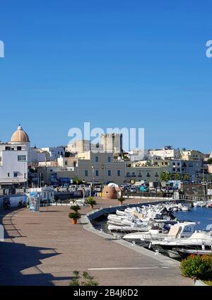 Forio, city on the west coast, harbor, old town, church of San Gaetano ...