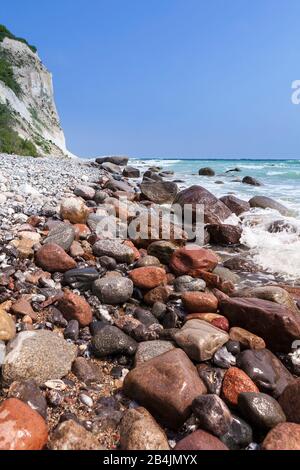 View on the cliff of Cape Arkona on the Baltic Sea island of Rügen ...