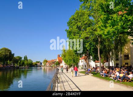 Isarpromenade, Isar, Landshut, Lower Bavaria, Bavaria, Germany Stock ...