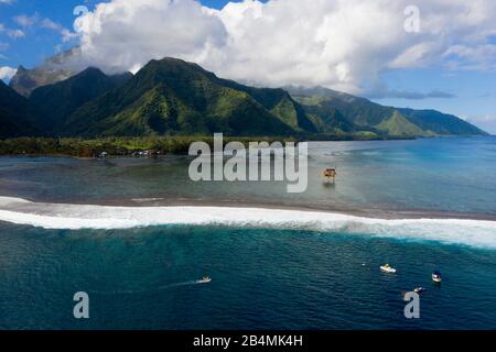 Aerial View of Teahupoo, Tahiti, French Polynesia Stock Photo - Alamy