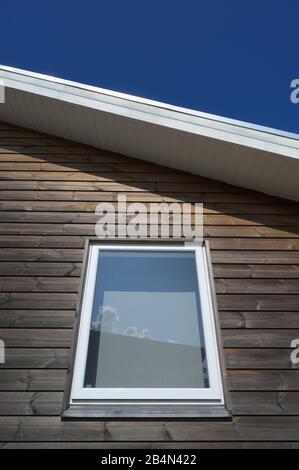Blue wooden window panels on a building in the Atacama desert, Chile ...