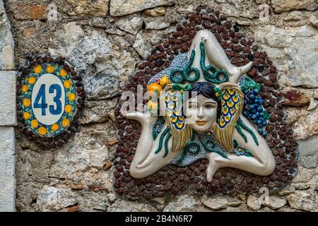 The three-legged symbol of Sicily: Trinacria Stock Photo - Alamy