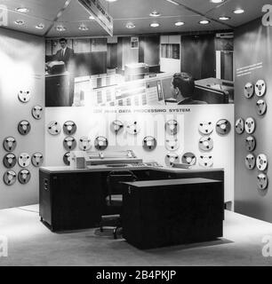 A new IBM computer, the 6400 magnetic ledger accounting machine. It ...