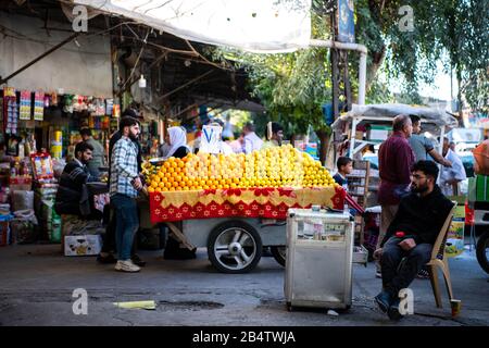 Street market in the city of Erbil in the Iraqi Kurdistan. July 2013 ...
