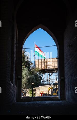 View from the citadel in Erbil (Hawler) over the bazaar, capital of ...