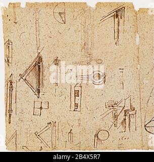 Leonardo da Vinci. Parabolic compass. Detail. 1513-1514 Stock Photo - Alamy