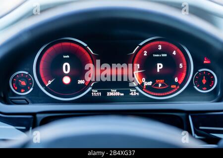 Various digital instrument cluster menu, settings, look and trip ...