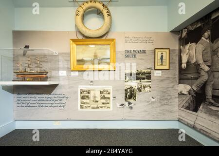 Museum exhibit in the Oates Collection, UK, showing clothing worn by ...