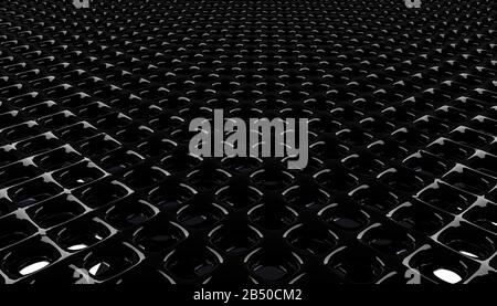 Glossy black metal grid pattern using as modern background, 3d ...
