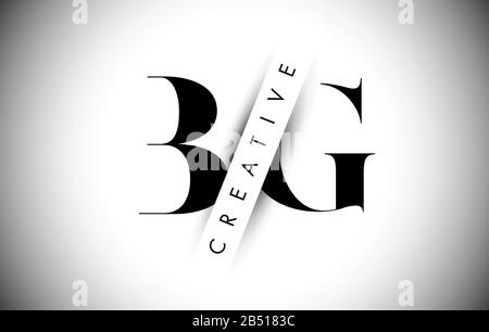 BG Artistic Letter Logo Design with Creative Serif Font in Black and ...