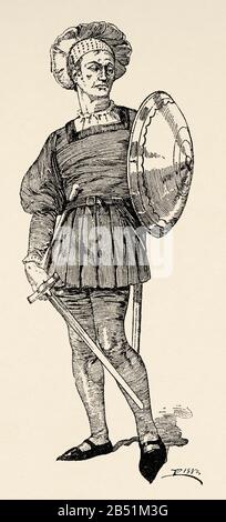 Rodeleros (shield bearers). Spanish troops in the early 16th century ...