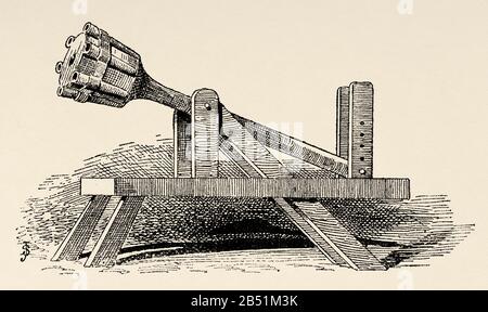 Artillery war weapon. Infernal machine or organ cannon. It was a cannon ...