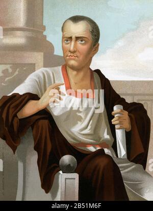 Brutus, Lucius Junius, Roman politician, Consul in 509 BC, portrait ...