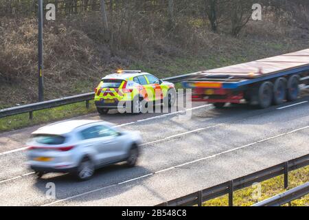 Highway Maintenance van parked on M6 motorway hard shoulder lane ...
