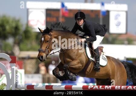 Aimee Aron (USA) riding Ria 56, Winter Equestrian Festival, Wellington ...