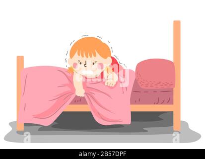 Girl Waking Up Scared Cartoon