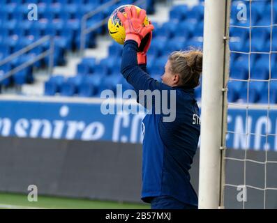 Harrison, NJ - March 8, 2020: Goalkeeper Ellie Roebuck of England saves ...