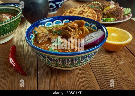 Nihari Ghost, stew of slow-cooked meat mainly shank meat of beef or ...