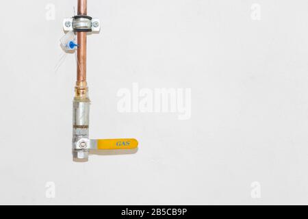 gas inlet to the house, gas tap, safety in the house Stock Photo - Alamy