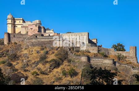 Kumbhalgarh Fort Rajasthan at sunset. Kumbhalgarh is a Mewar fortress ...