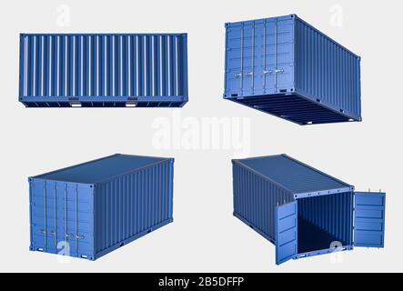Container and weight,logistics and transmission,3d rendering. Computer ...
