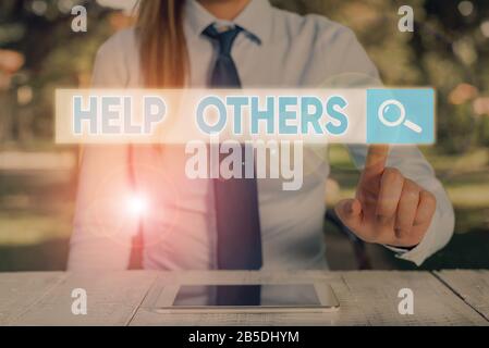 Handwriting text writing Help Others. Conceptual photo the action of ...