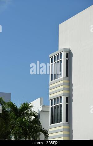 Architectural district Art Deco. Modern building of Miami beach. Ocean ...