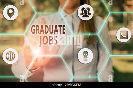 Handwriting text Graduate Jobs. Conceptual photo require someone to ...