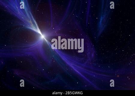 Bright Star Nebula. Distant galaxy. Abstract image. Elements of this ...