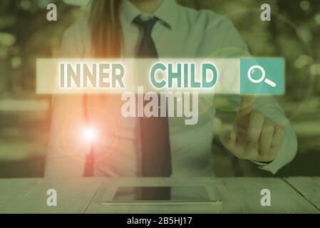 Handwriting text Inner Child. Conceptual photo the childlike usually ...
