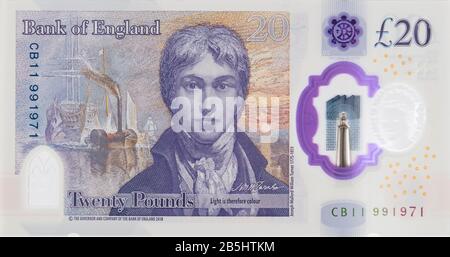The new 2020 polymer £20 pound note from the Bank of England featuring ...