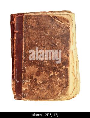 Ancient book cover isolated on white background. Great texture ...