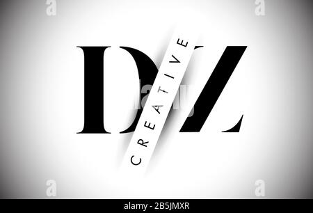 DZ Letter Design with Creative Cut and Colorful Rainbow Texture. ZD ...