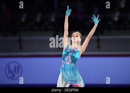 Kamila VALIEVA from Russia, during Junior Ladies Free Program at the ISU Junior & Senior Grand ...