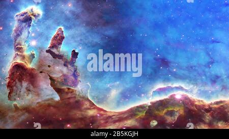 The Pillars of Creation. The Eagle Nebula. Elements of this image ...