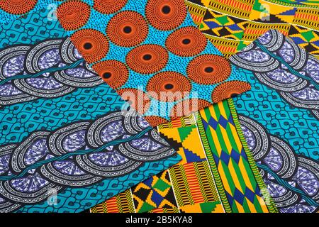 African Ghanaian traditional multi colour and multi pattern cotton ...
