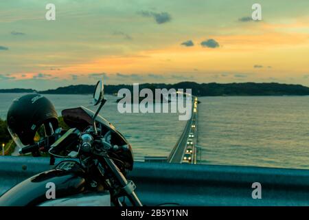 Famous Tsunoshima Bridge in Yamaguchi Prefecture, Japan Stock Photo - Alamy