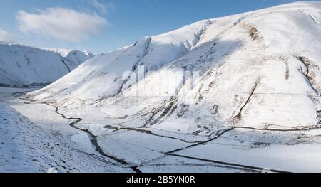 Dalveen Pass in the snow. Lowther Hills, Dumfries and Galloway ...