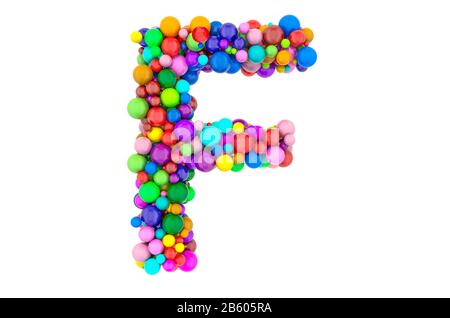 Letter W from colored balls, 3D rendering isolated on white background ...