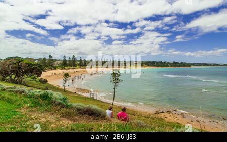 Surfing at Front Beach, Torquay, Victoria, Australia Stock Photo - Alamy