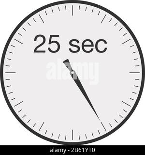 The 25 seconds, minutes stopwatch icon. Clock and watch, timer ...