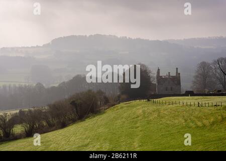 Tisbury, England, UK - February 18, 2017: Parked cars line the High ...