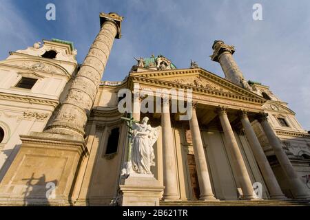 Rococo Karlskirche (Charles Borromeo church) from XVII century in ...