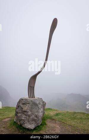Giant iron fork sculpture Stock Photo - Alamy