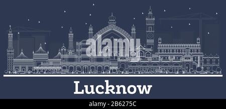 India, Lucknow architecture urban skyline with landmarks, cityscape ...
