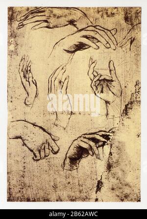 Leonardo da Vinci. Study of hands. 1474 Stock Photo - Alamy